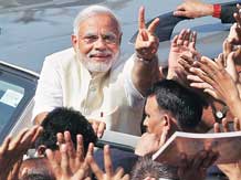 Times Square NY celebrates Modi win