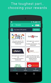 An app that rewards everytime you log in to a restaurant