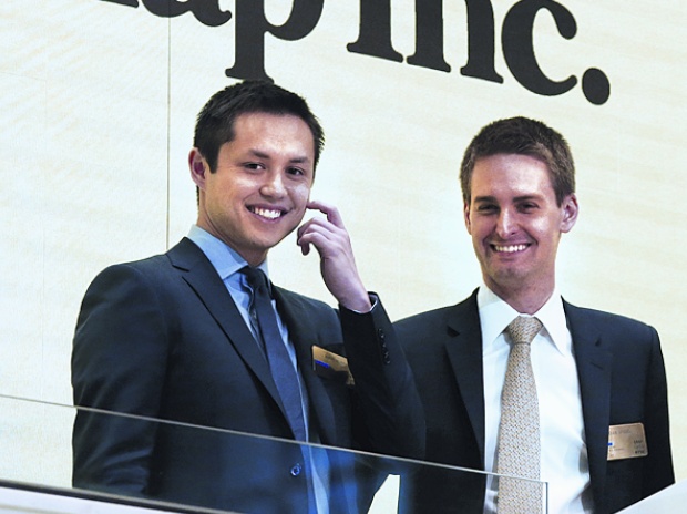 Snap co-founders' worth is $5.3 bn each after IPO