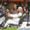 Patna residents behold sight of RJD chief Lalu Prasad behind steering ...