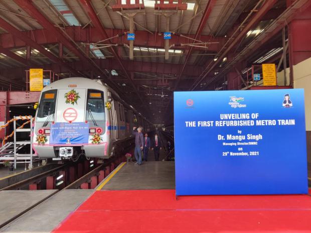 DMRC unveils refurbished train after first-ever mid-life coaches' overhaul
