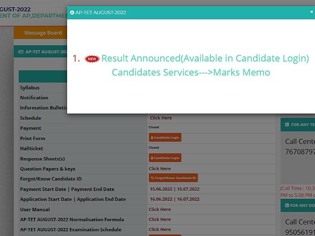 AP TET results 2022 declared on aptet.apcfss.in; check details here