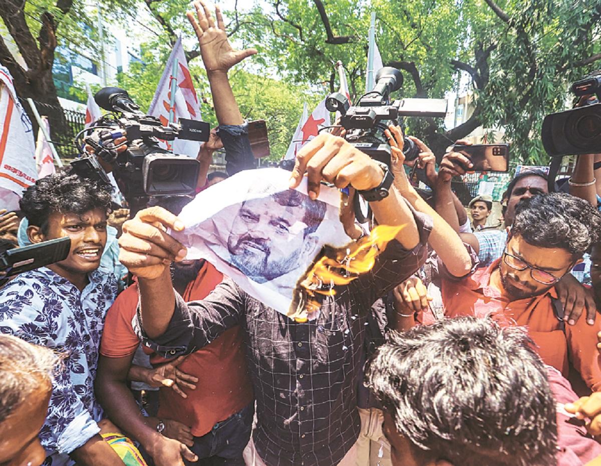 Wrestlers Protest: On the mat, WFI President Brij Bhushan Sharan Singh ...