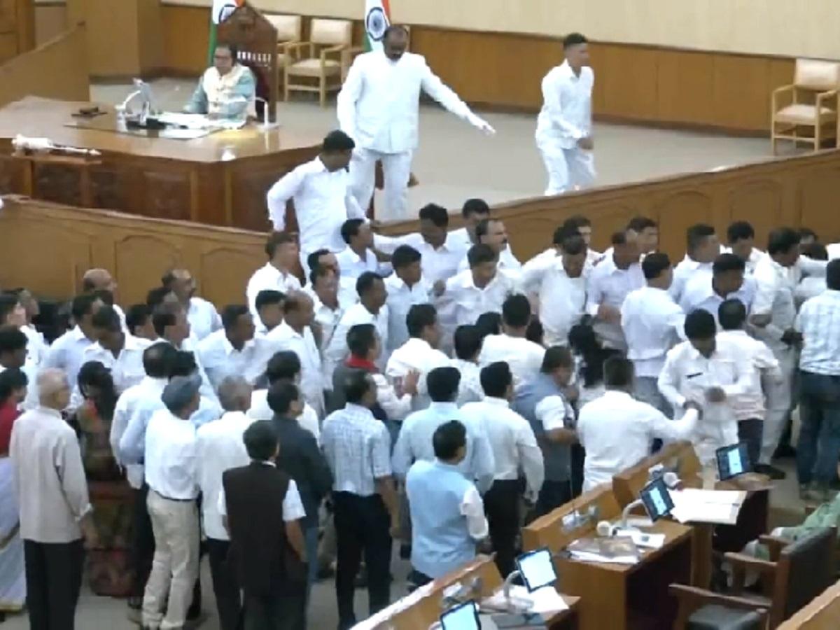 Uproar In Tripura Assembly As 5 Mlas Suspended Oppn Stages Walkout Twice
