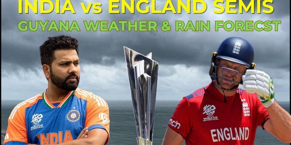 India vs England semifinal: Guyana weather forecast, hourly rain ...