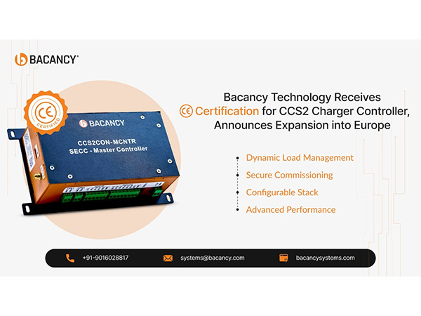 Bacancy Technology Receives CE Certification for CCS2 Charger Controller, Announces Expansion ...