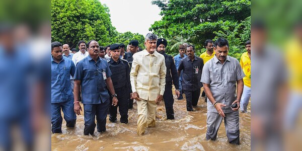 Andhra CM Naidu visits flood-hit Vijayawada, leads rescue and relief ops | India News - Business ...