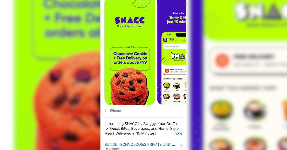 Swiggy launches new standalone app Snacc for 15-minute food delivery ...