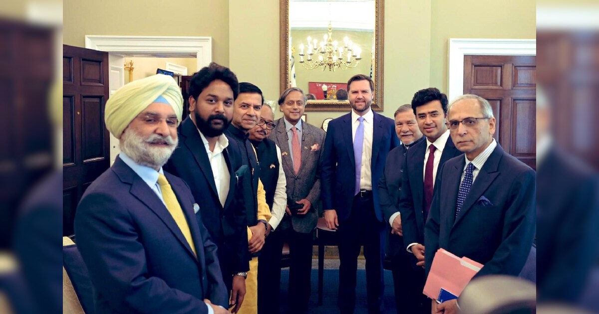 Shashi Tharoor JD Vance meet : Tharoor-led multi-party delegation holds wide-ranging talks with ...