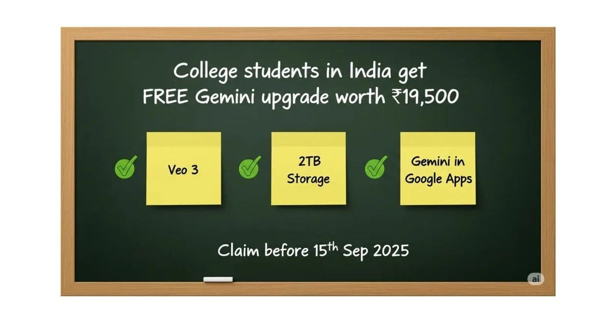 Google offers free Gemini AI Pro plan to students in India: Eligibility ...