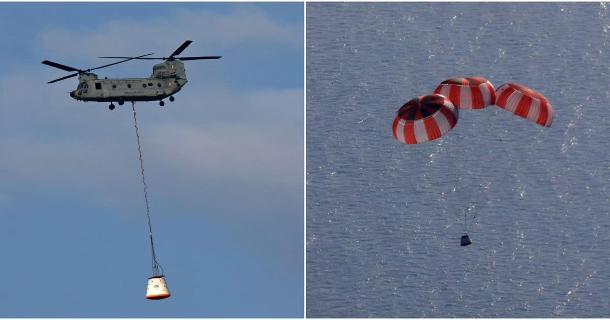 Isro completes first integrated parachute test for Gaganyaan crew ...