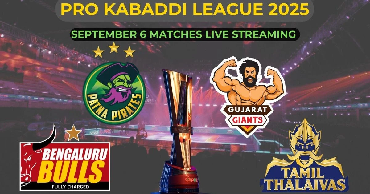 PKL 2025 live streaming: September 6 match list, timings, telecast details | Pro Kabaddi League ...