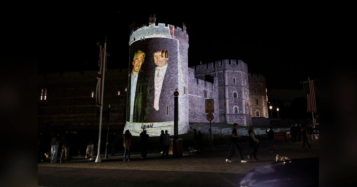 Protesters beam Trump-Epstein images on Windsor Castle amid US Prez ...