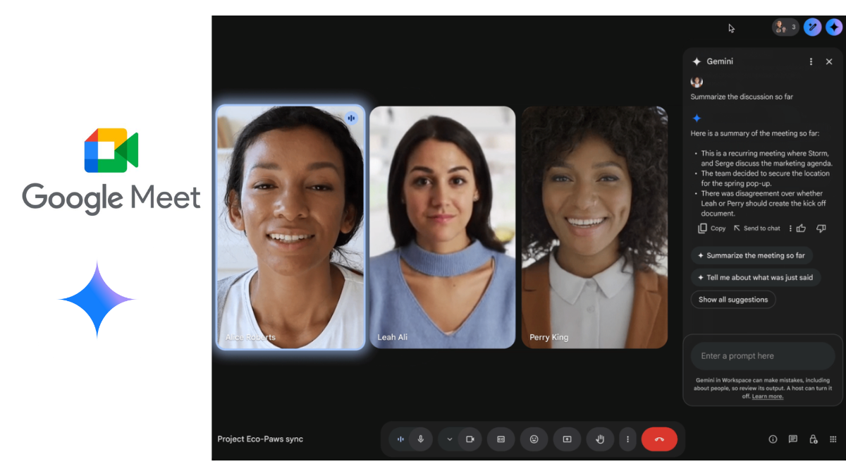 Google Meet adds 'Ask Gemini AI' to summarise, catch up, and more ...