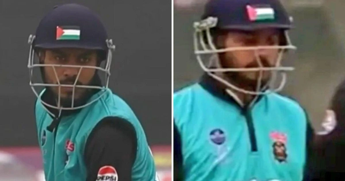 Controversy erupts as J&K cricketer wears helmet with Palestinian flag ...