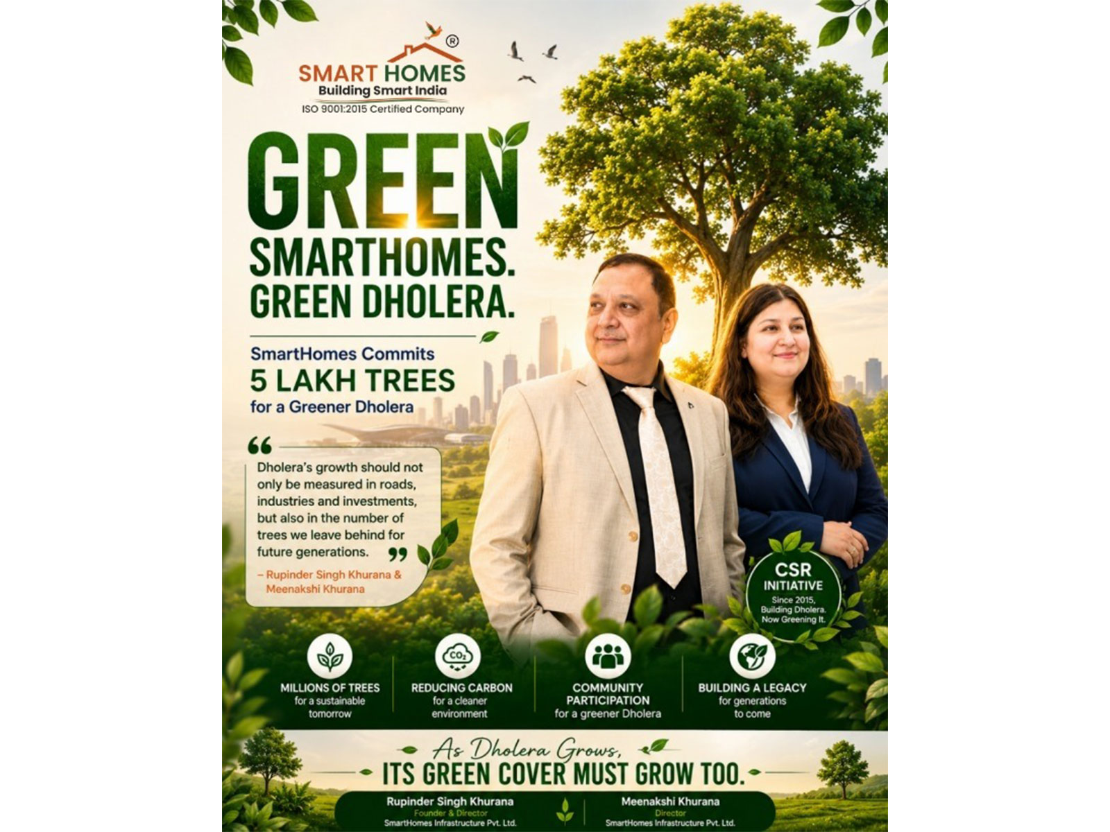 SmartHomes Launches 'Green SmartHomes. Green Dholera.' CSR Initiative ...