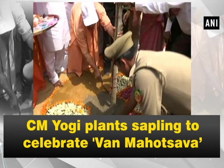 CM Yogi plants sapling to celebrate 'Van Mahotsava'