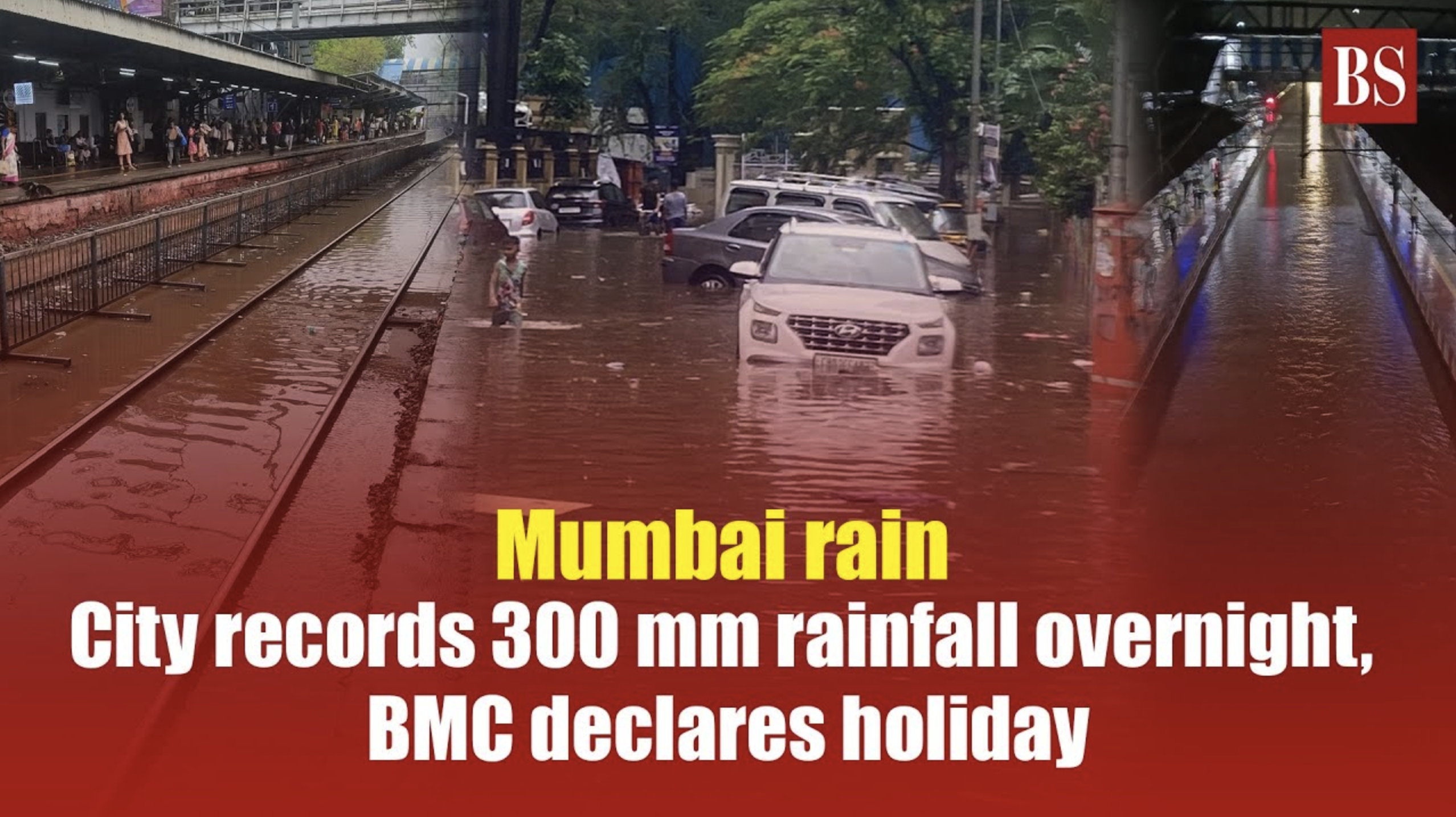 Mumbai rain City records 300 mm rainfall overnight, BMC declares ...