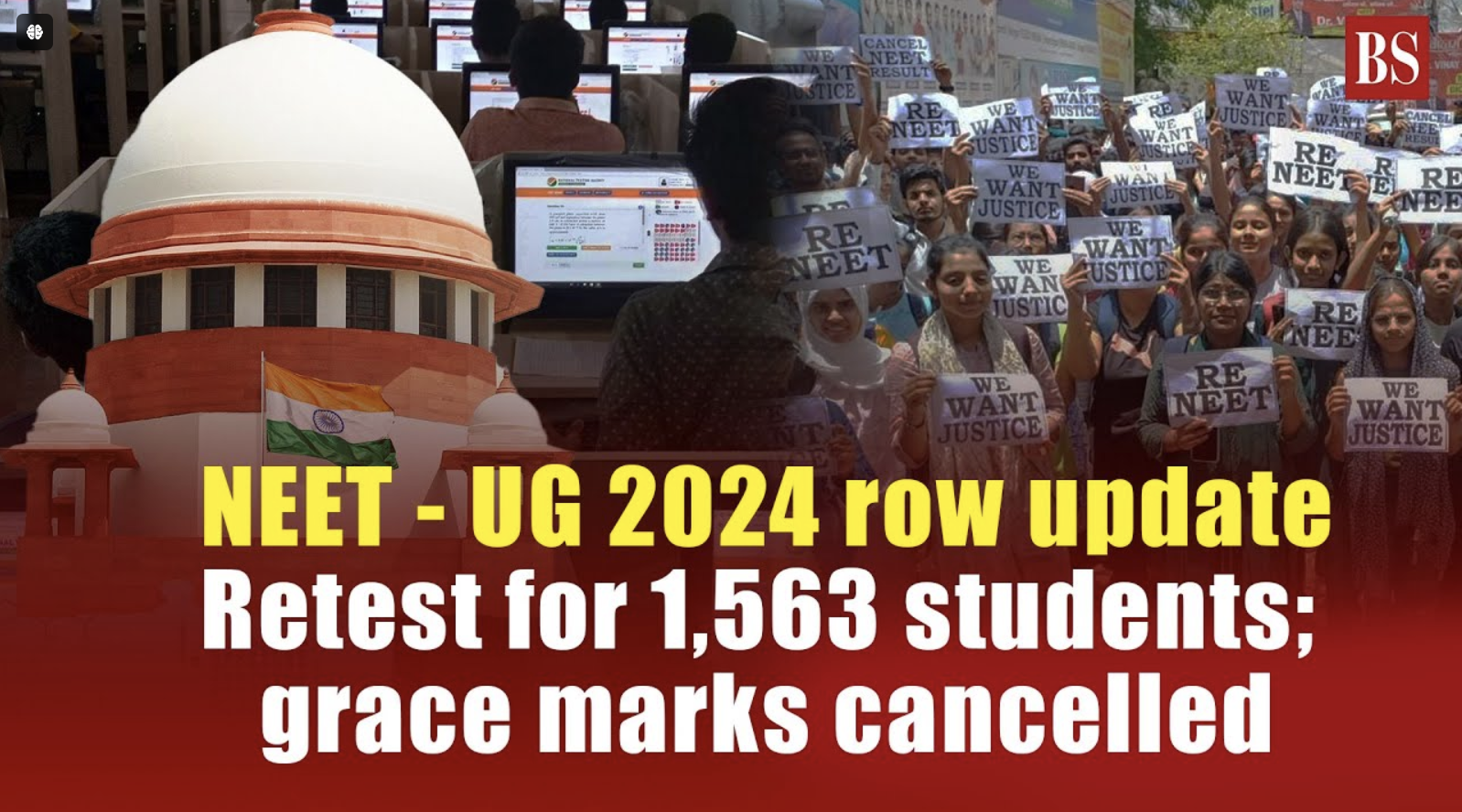 NEET - UG 2024 row update | Retest for 1,563 students; grace marks ...