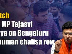 Watch: BJP MP Tejasvi Surya on Bengaluru Hanuman chalisa row